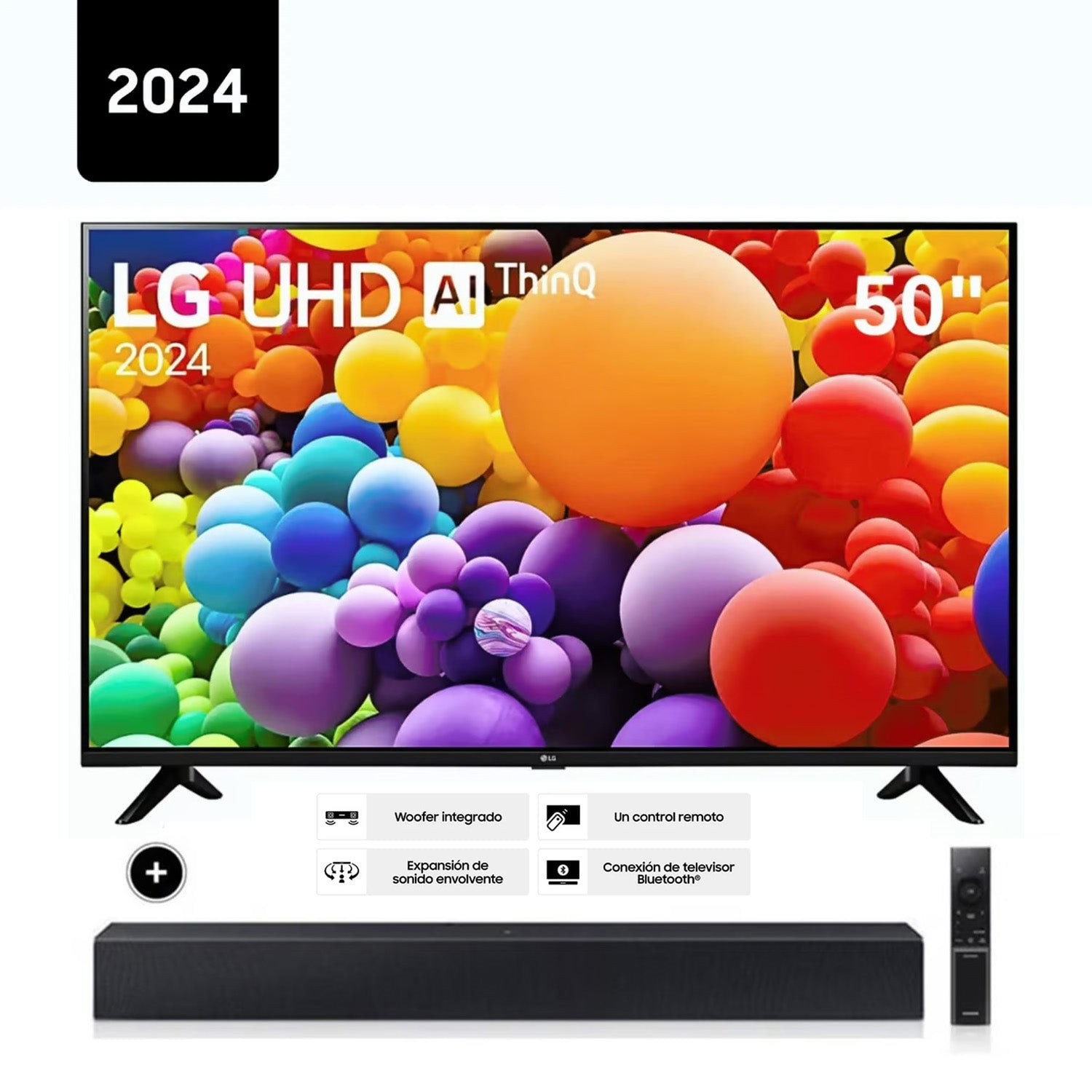 Televisor LG 50 Pulg LED Smart TV 4K UHD con ThinQ AI 50UT7300PSA + HW ...
